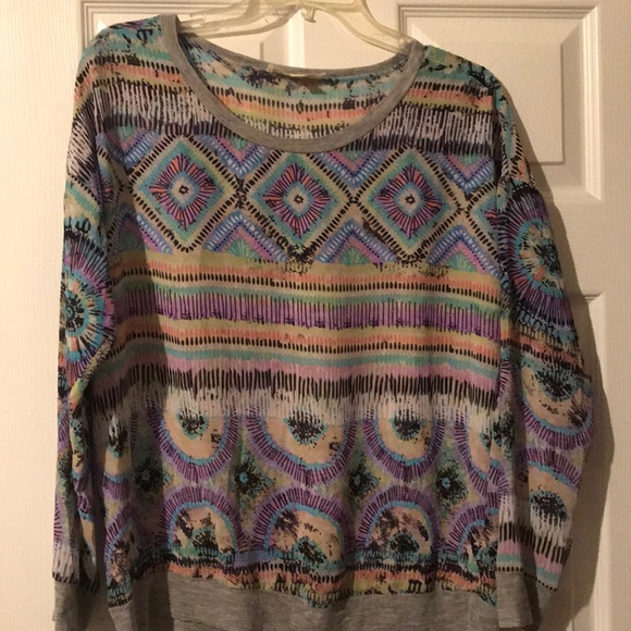 Pink Rose | Tops | Pink Rose Sz Med Sheer N Flowing Top Multi Colors ...